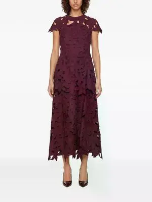 Simkhai Joanna Floral-cutout Layered Midi Dress