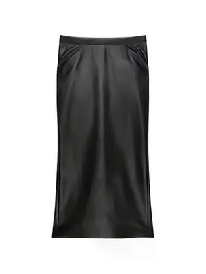 Givenchy Midi Kickback Skirt In Nappa Leather