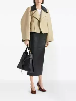 Givenchy Midi Kickback Skirt In Nappa Leather