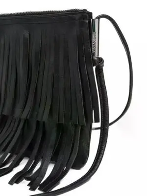 Bimba Y Lola Small Leather Fringed Clutch Bag