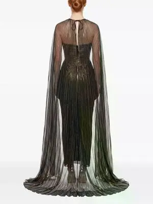 MARIA LUCIA HOHAN Celestina Sheer Metallic-effect Cape