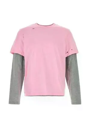 Gimaguas Ricardo Layered Distressed T-shirt - Pink