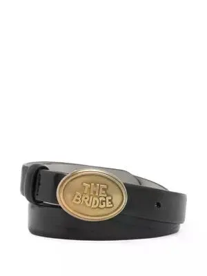 THE BRIDGE Logo-plaque Leather Belt - Black