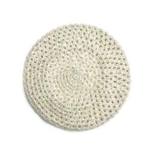 SIBI HATS White / Gold Ice Ice Baby Hand Crochet Mohair Hat - White/gold