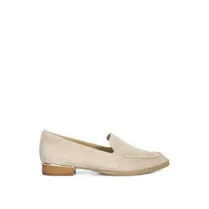 RAG & CO Neutrals Anna Taupe Suede Leather Loafers By - Black