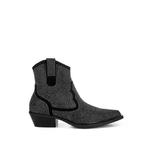 RAG & CO Costello Rhinestones Embellished Cowboy Boots In By