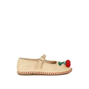 RAG & CO Neutrals Brunch Date Cherry Accent Mary Jane Flats In Beige By - Beige/red