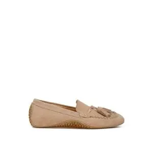 RAG & CO Neutrals Kipstar Real Suede Leather Tassel Loafers In Beige By - Beige/black