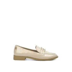RAG & CO Neutrals Meanbabe Semicasual Stud Detail Patent Loafers In By - Beige