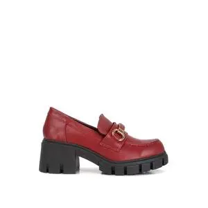 RAG & CO Evangeline Chunky Platform Loafers In Burgundy By - Red