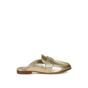 RAG & CO Adam Lane Stud Detail Metallic Pleather Mules By