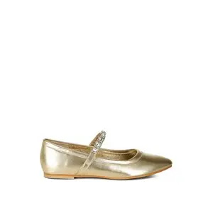 RAG & CO Gloxinia Metallic Mary Jane Ballerinas In By - Gold