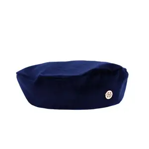 SIBI HATS Audrey Dark Velvet Beret Hat - Blue