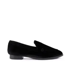 RAG & CO Luxe-lap Velvet Handcrafted Loafers By - Black
