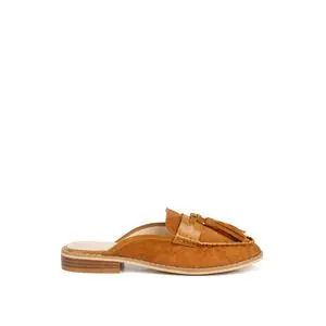 RAG & CO Edmanda Tassle Detail Leather Mules In Light Tan By - Brown
