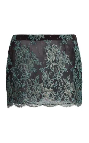 Valentino Garavani Lace Mini Skirt - Green