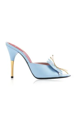 Valentino Garavani Flutterby Leather Mules - Blue