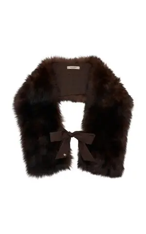 Valentino Garavani Feathers & Fur Stole - Brown