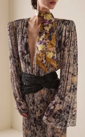 Valentino Garavani Floral Silk Skinny Scarf