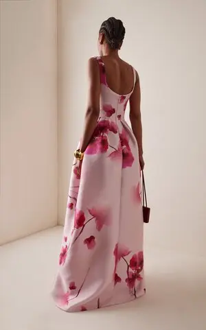 Monique Lhuillier Silk-blend Scoop-neck Sleeveless Ball Gown