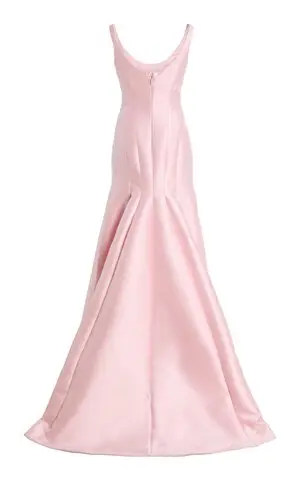 Monique Lhuillier Scoop Neck Trumpet Gown