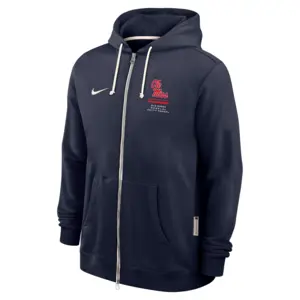 Nike Ole Miss Sideline Standard Issue Dri-fit College Full-zip Hoodie - Blue