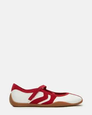 Steve Madden Pulse Ballet Sneakers - White/red