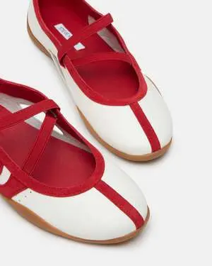 Steve Madden Pulse Ballet Sneakers - White/red