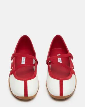 Steve Madden Pulse Ballet Sneakers - White/red