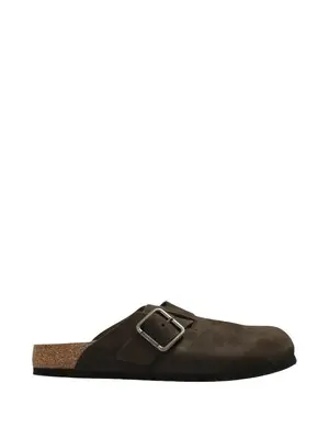 BIRKENSTOCK Boston Mule With Buckle - Brown