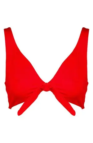 CHERINA BEACHWEAR Stephany Plunge Neckfront-tie Bikini Top