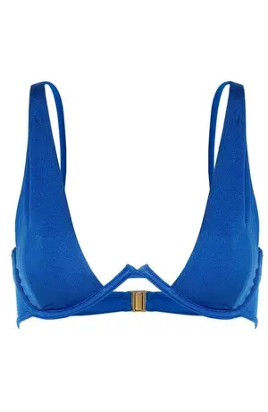 CHERINA BEACHWEAR Ella Underwire Supportive Bralette Bikini Top - Blue