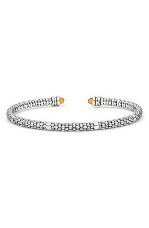 Lagos Two-tone Mini Versa Signature Caviar Torque Bracelet