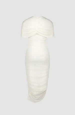 SAEMDI Zola Mesh Cape Midi Dress