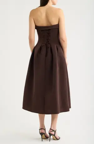 Parker Strapless Foldover Midi Dress