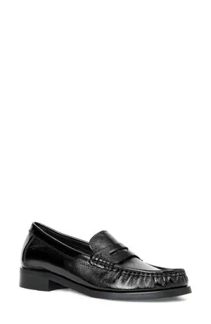 Aquatalia Tabitha Water Repellent Penny Loafer Black Naplak