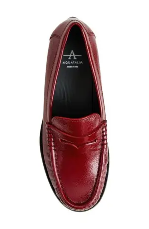 Aquatalia Tabitha Water Repellent Penny Loafer - Rouge Naplak
