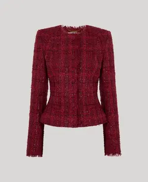 REALLY WILD CLOTHING Audrey Boucle Jacket - Wine
