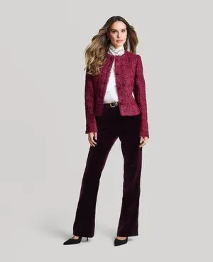 REALLY WILD CLOTHING Audrey Boucle Jacket - Wine