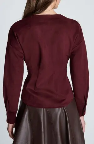 KENNETH COLE Asymmetrical Faux Suede Top