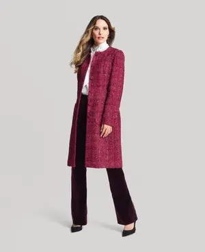 REALLY WILD CLOTHING Audrey Boucle Belted Coat