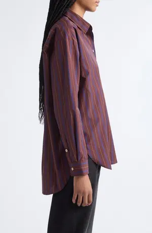 JAMIE HALLER The Essential Striped Long Sleeve Cotton & Silk Shirt