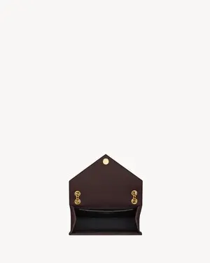Saint Laurent Envelope Medium In Suede In Brown