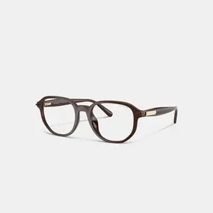 COACH Clip-on Round Sunglasses Brown