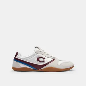 COACH Track Sneaker - White/dark Cherry