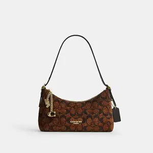 COACH OUTLET Emeilia Shoulder Bag In Signature Chenille - Gold/truffle