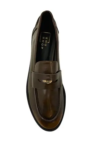 SHU SHOP Tammy Faux Leather Loafer - Brown