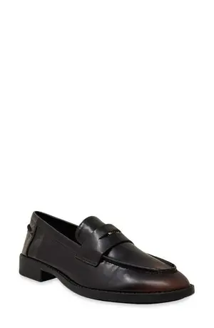 SHU SHOP Tammy Faux Leather Loafer - Chocolate