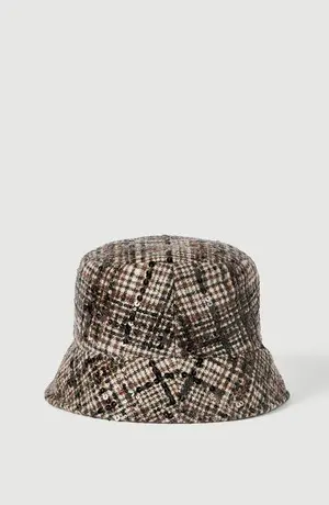 Brunello Cucinelli Water-resistant Checked Alpaca And Wool Bucket Hat With Dazzling Degradé Embroidery