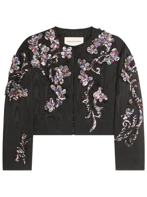 Dries Van Noten Short Embroidered Jacket With Moiré Ef